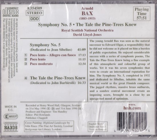 Symphony No. 5 - Arnold Bax - Royal Scottish National Orchestra o.l.v ...