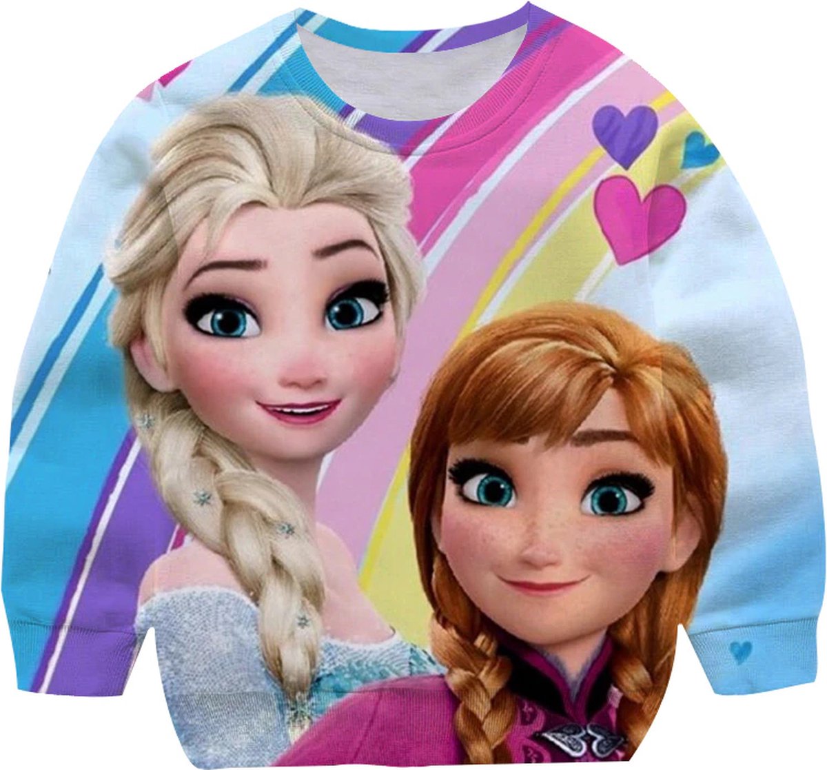 Frozen sweater - regenboog - hartjes - Anna - Elsa - sweatshirt - maat ...