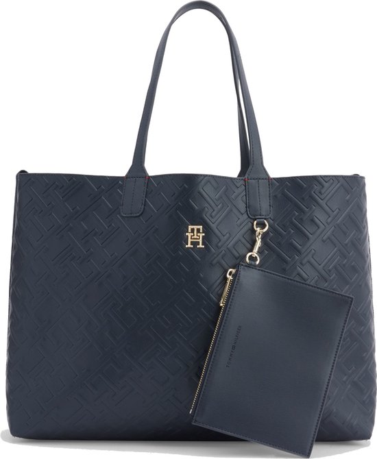 Tommy Hilfiger Iconic Dames Shopper Kunstleer - Blauw | bol.com
