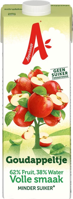 Goudappeltje appelsientje appelsap - minder fruitsuiker - 8 pakken x 1 ...