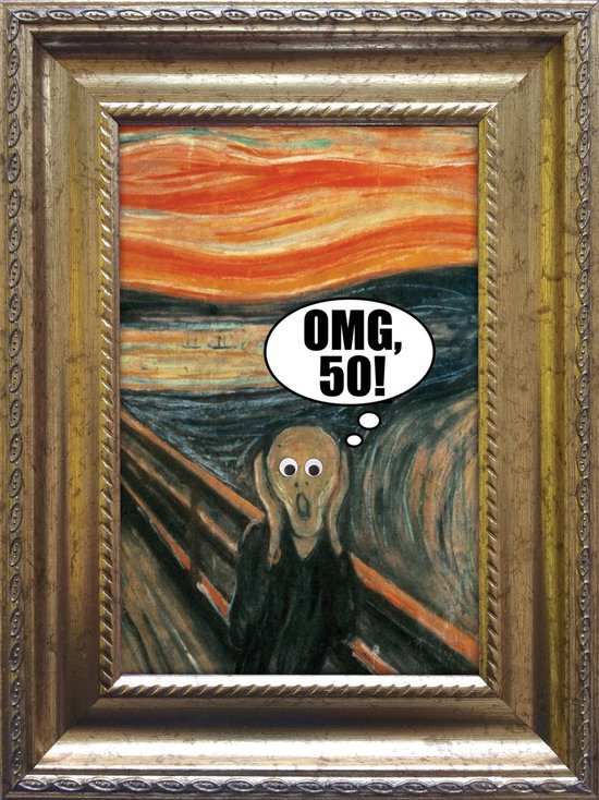 50 jaar verjaardag cadeautje - baroklijstje "OMG 50!" - grappig cadeau ...