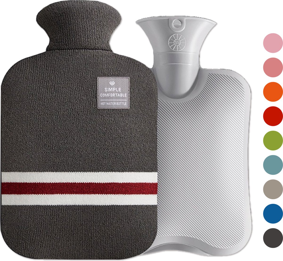 Colorful Sun® Warm water kruik - 2 liter - Warmwaterkruik met hoes ...