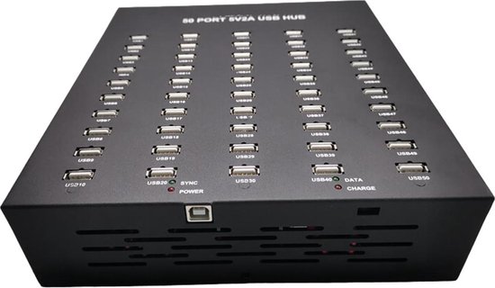 50 ports USB-A 2.0 10W laad & sync hub | bol.com