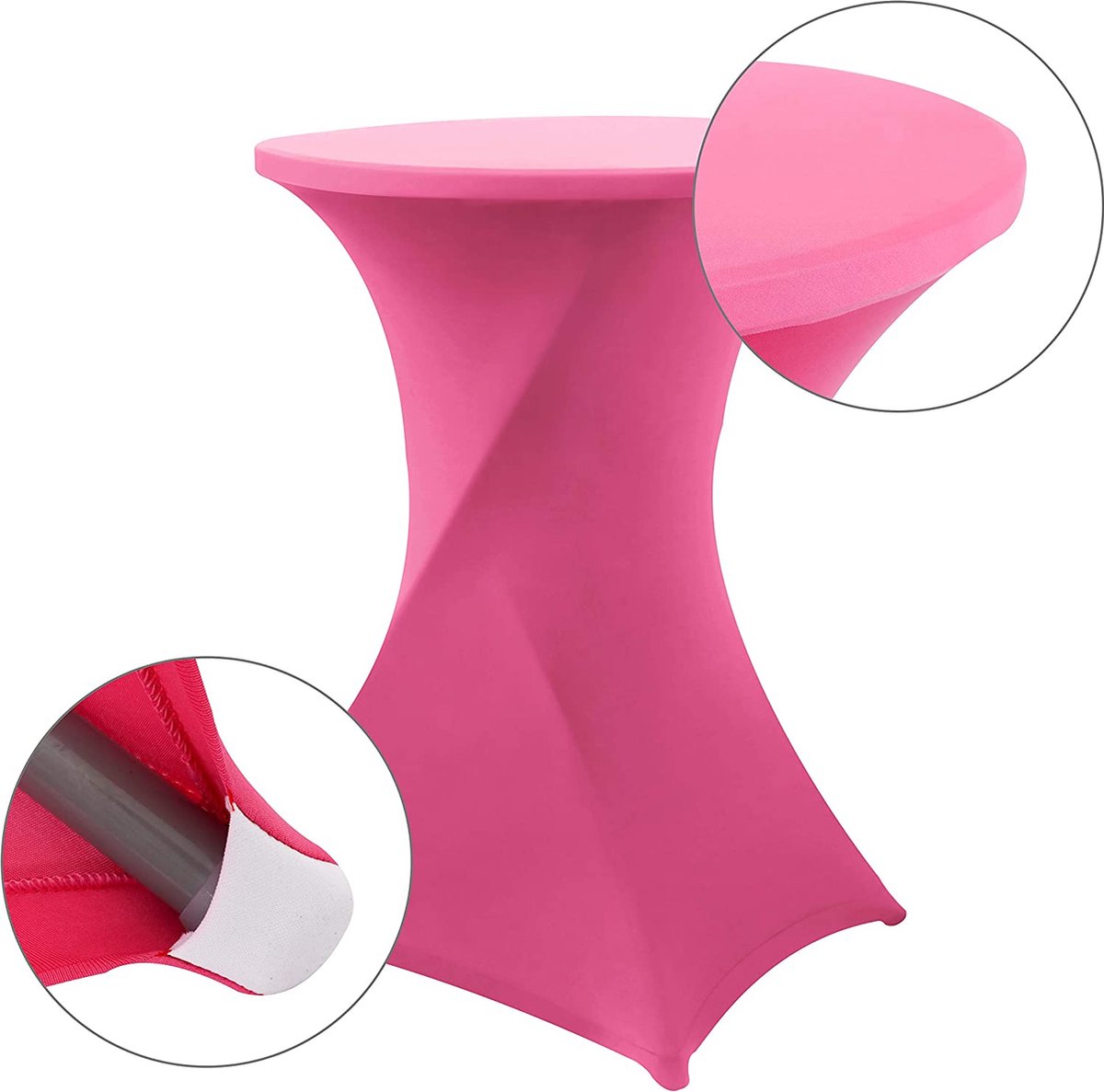 Statafel Hoes Roze Set Van 2 - Statafelrok - Feestje - Ø 80 x 110 cm - van Heble® *** | bol.com