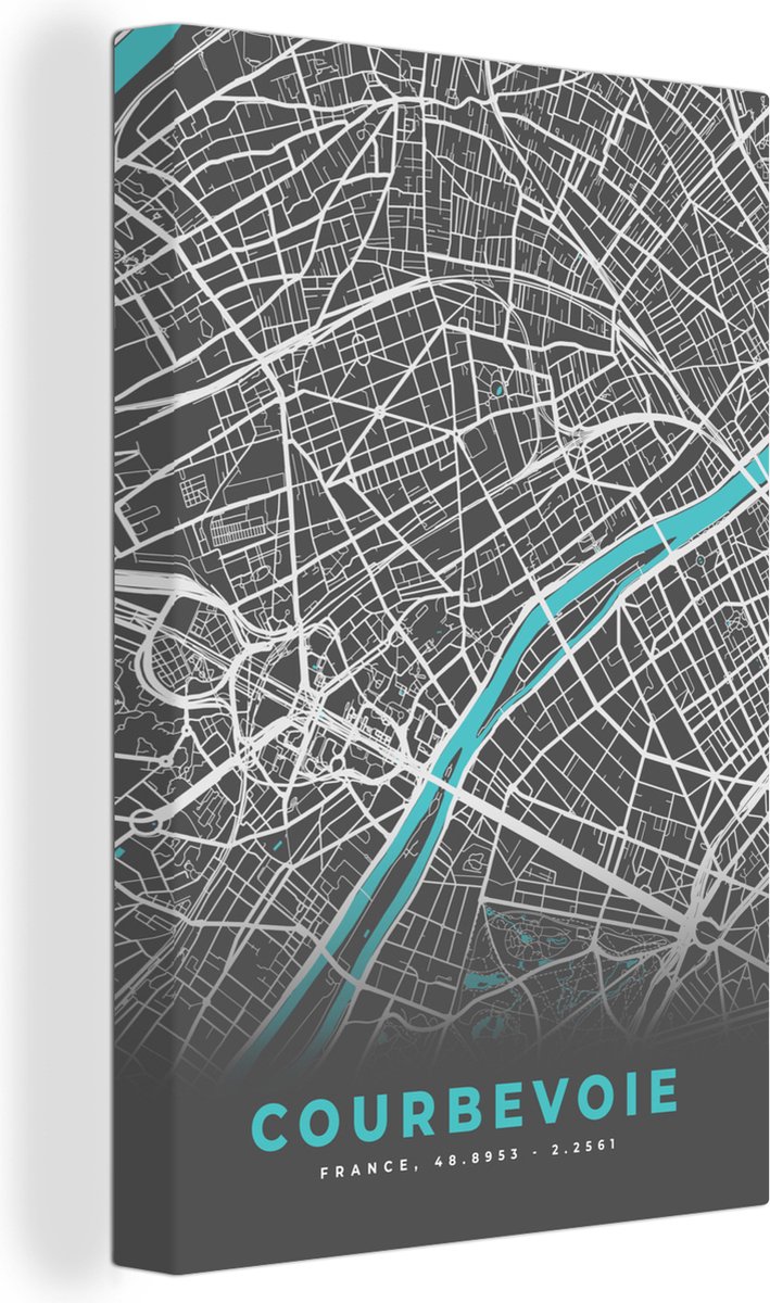 Tableau Peinture Courbevoie - Carte - France - Carte - Plan de Ville ...