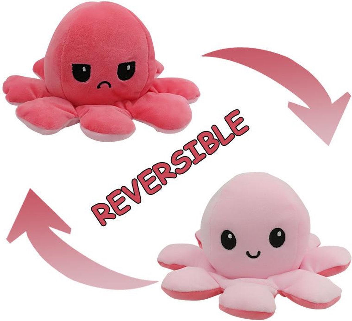 Mood octopus - Emotie octopus - Rood Roze 17 CM - Octopus knuffel ...