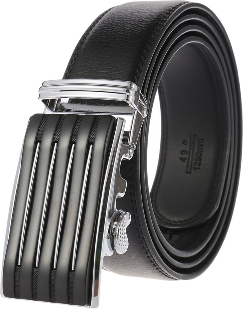 Plyesxale-Riem Heren -Leder Herenriem automatische gesp - Zwart Lederen ...
