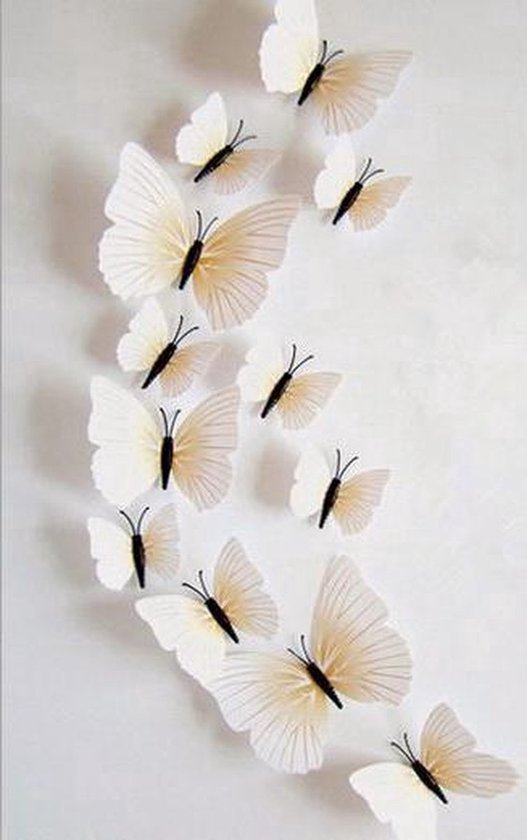 muurstickers Vlinder Wit 3D muurdecoratie | bol.com