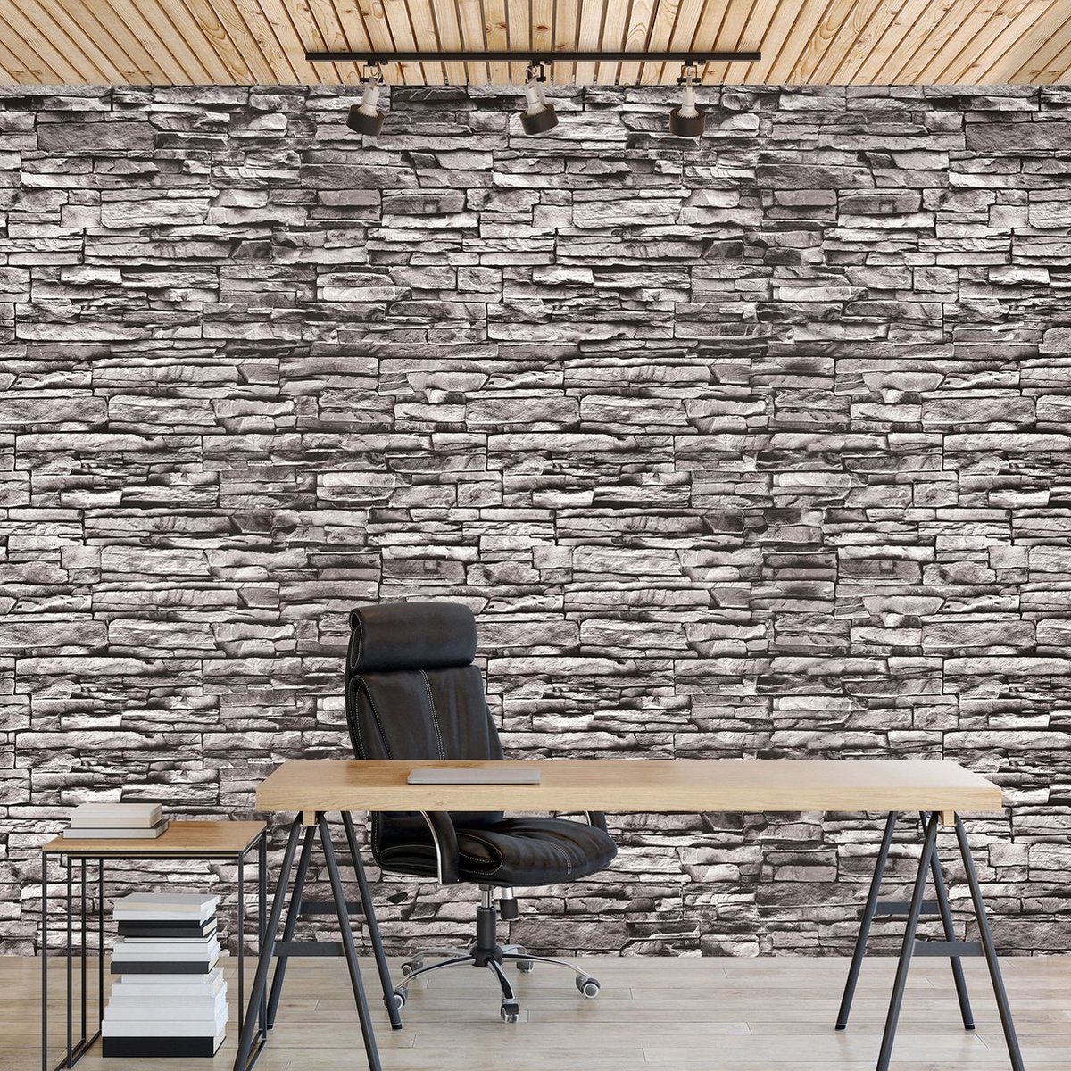 Fotobehang - Vlies Behang - Steenstrip - Sierstenen Muur - Stenen Muur ...