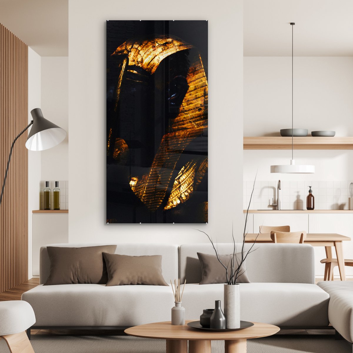 Glasschilderij zwart goud - Farao - Egypte - Goud - Luxe - Zwart ...