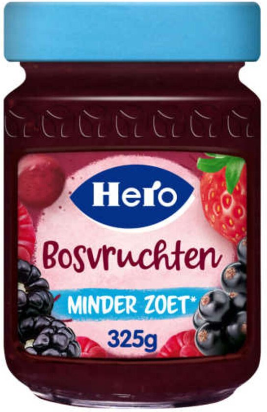 Hero Jam Minder Zoet Bosvruchten - Broodbeleg - Jam - 6 potten à 325g | bol