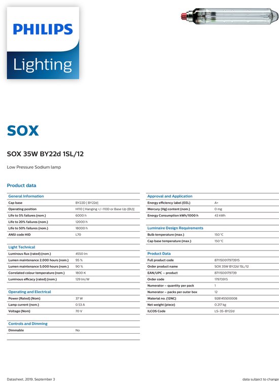 Philips SOX 90W BY22d (MASTER) | bol