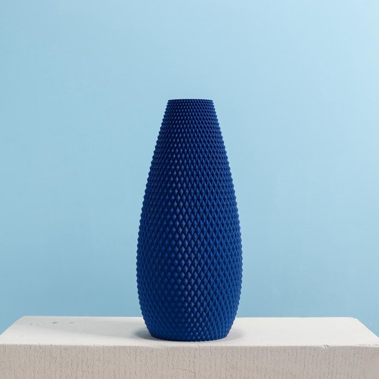 Slimprint Flux Vase, Blauw, Vase pour Fleurs séchées, Plastique Recyclé ...