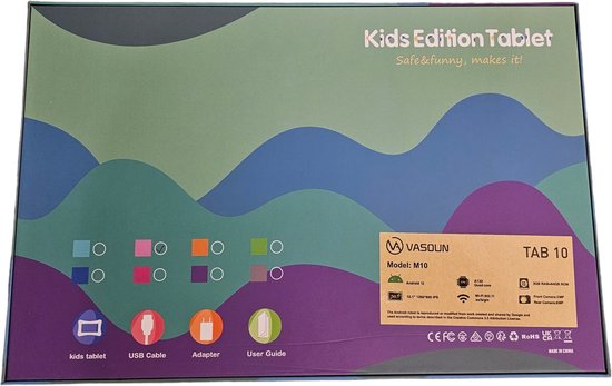 Kindertablet PRO – 10.1 Inch – Android 12 - 64GB – 6000 MAH - 3G RAM – Beschermhoes -... | bol