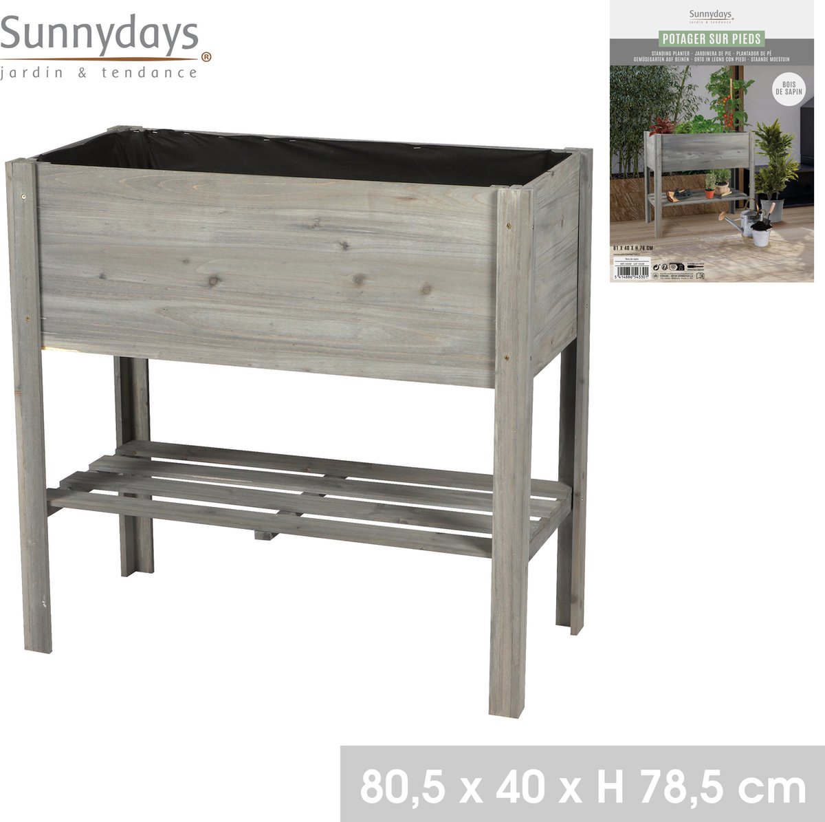 Houten Kweekbak / Moestuin Kruidentafel op poten - 81x40x78 cm | bol.com