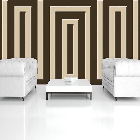 Fotobehang - Vlies Behang - Beige-Bruin Abstract Patroon - 254 x 184 cm ...