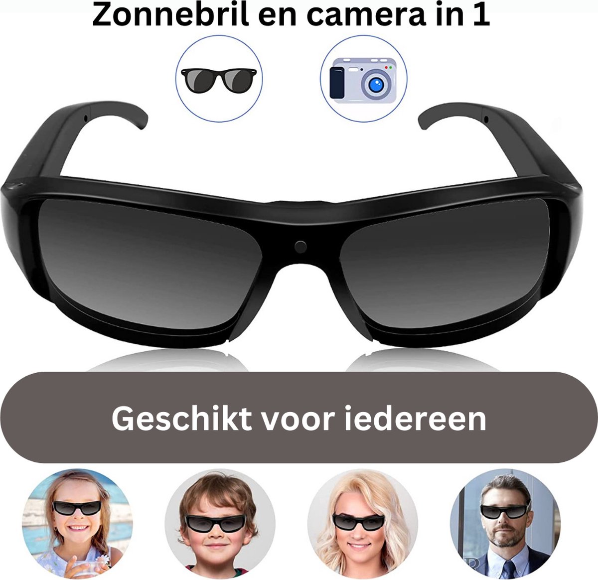 Bolture Spycam - Spy Camera Zonnebril - Verborgen Camera - Mini Camera ...