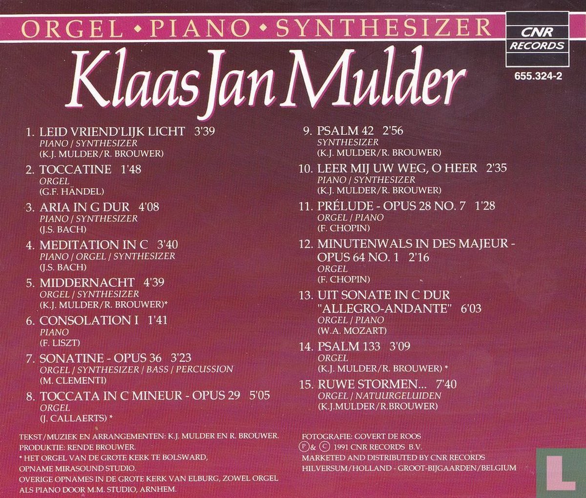 Klaas Jan Mulder - Orgel Piano Synthesizer, Klaas Jan Mulder | Muziek ...