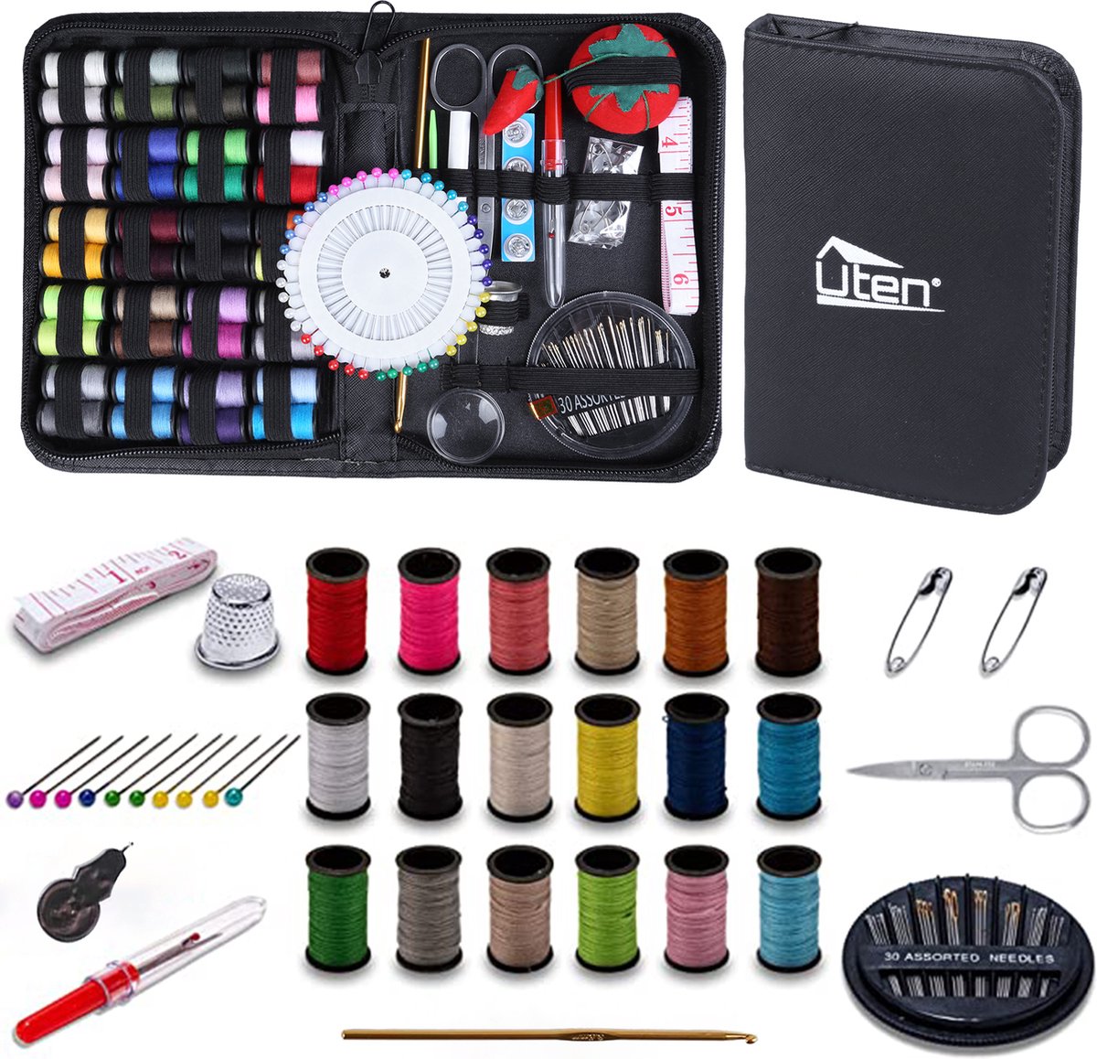 Uten - Naaiset - 130 Delig Naaisetjes - Naaidoos - Incl Luxury Naaibox ...
