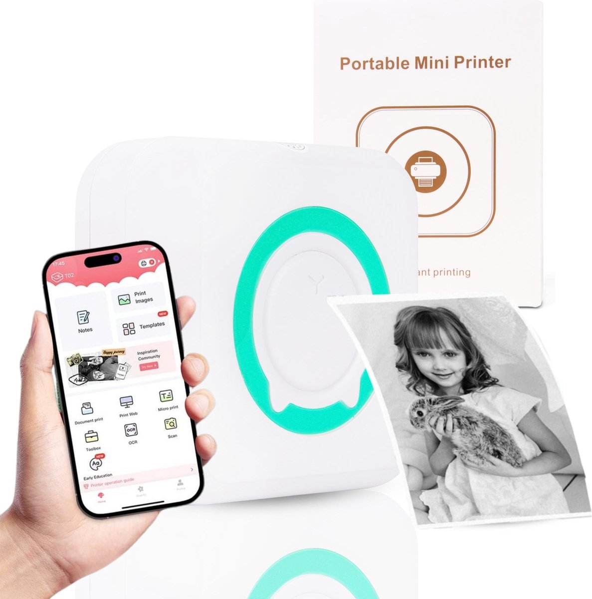 Mini Printer - Pocket Printer - Mobiele fotoprinter- labelprinter ...