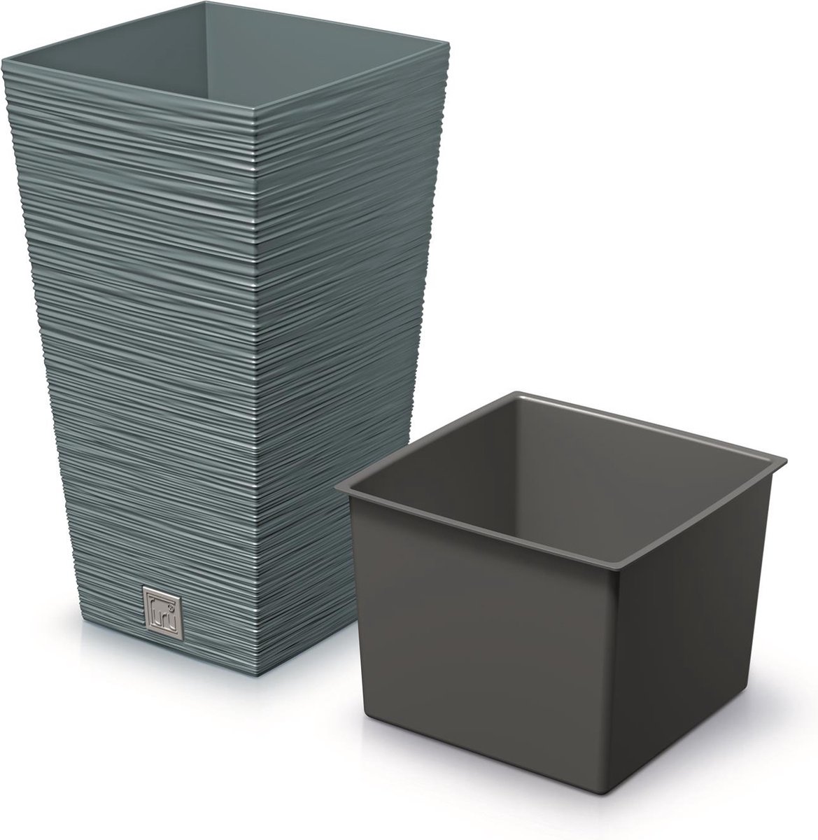 Prosperplast - Grote bloempot met inzet 11.4L - Blauw - 20x20x38cm ...