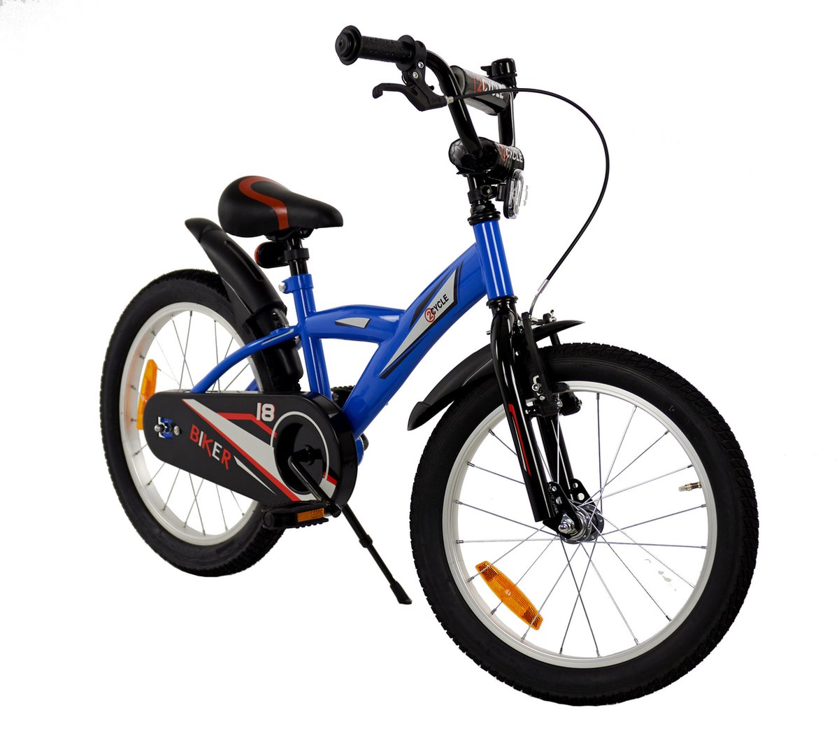 2Cycle Biker Kinderfiets - 18 inch - Blauw - Jongensfiets | bol.com