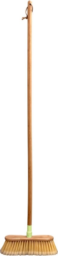 Point-Virgule veegborstel met steel uit bamboe 31x127cm | bol