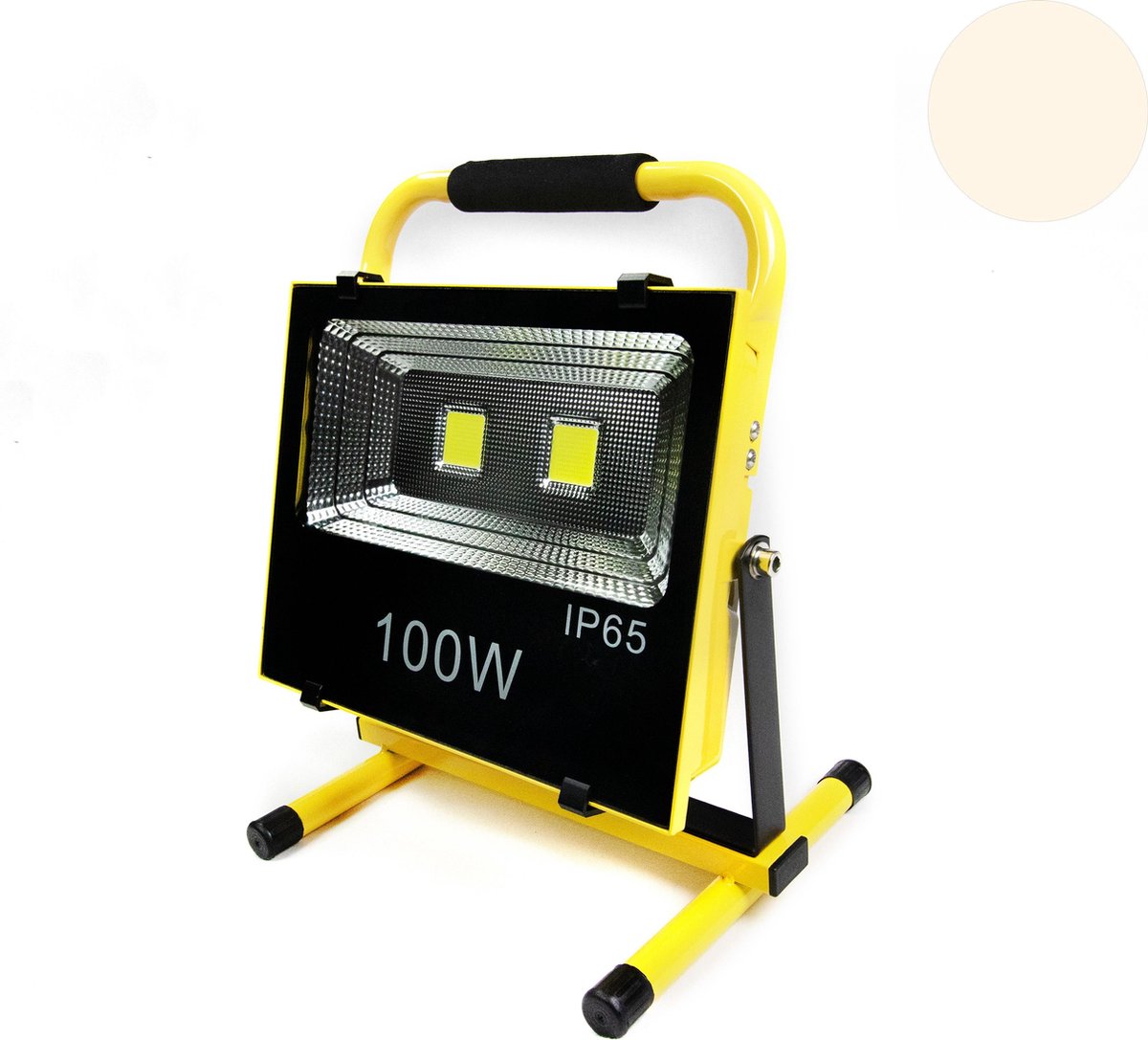 Led bouwlamp 100 Watt op accu warm-wit | bol.com