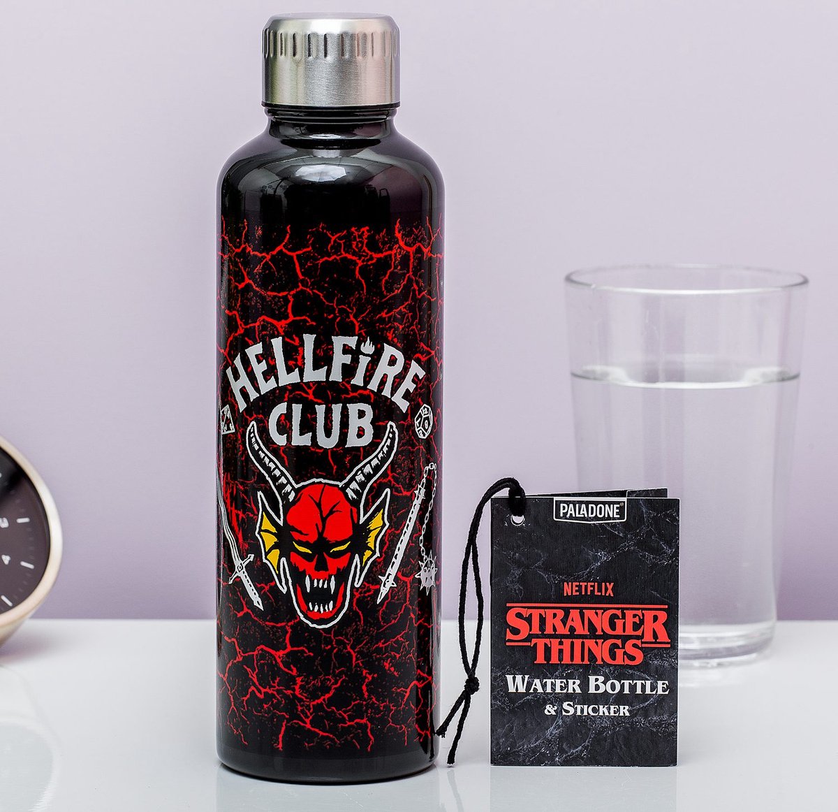 Paladone Products - Stranger Things - Hellfire Club Metal Water Bottle ...