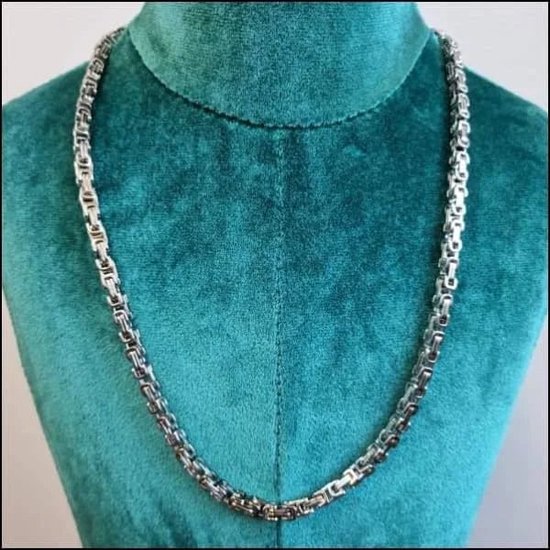 Stalen Koningsketting Vierkant Zilverkleur | bol