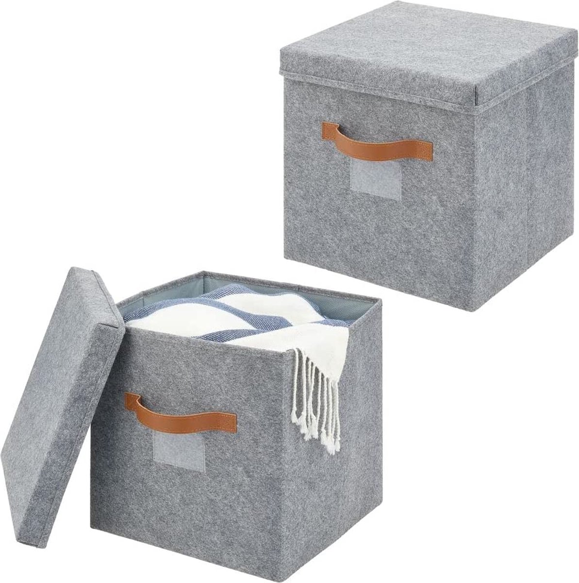 Set van 2 opbergdozen voor de kast, de slaapkamer enz. – grote ...
