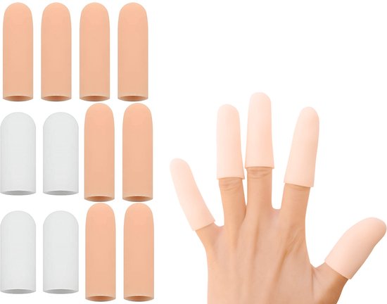 12 Stuks - Siliconen Vinger Beschermer - Vingerhoedjes - Vinger Kapjes ...