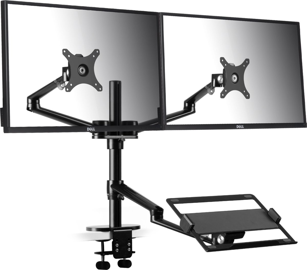Alberenz® dubbele monitorarm met laptop standaard - voor 2 schermen ...