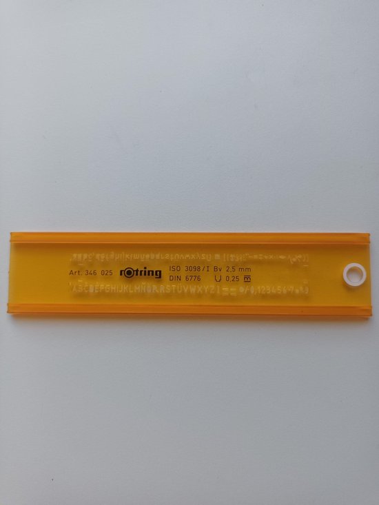 LETTERSJABLOON ROTRING 0.25X2.5MM 346025 ISO3098/1 DIN6776 | bol