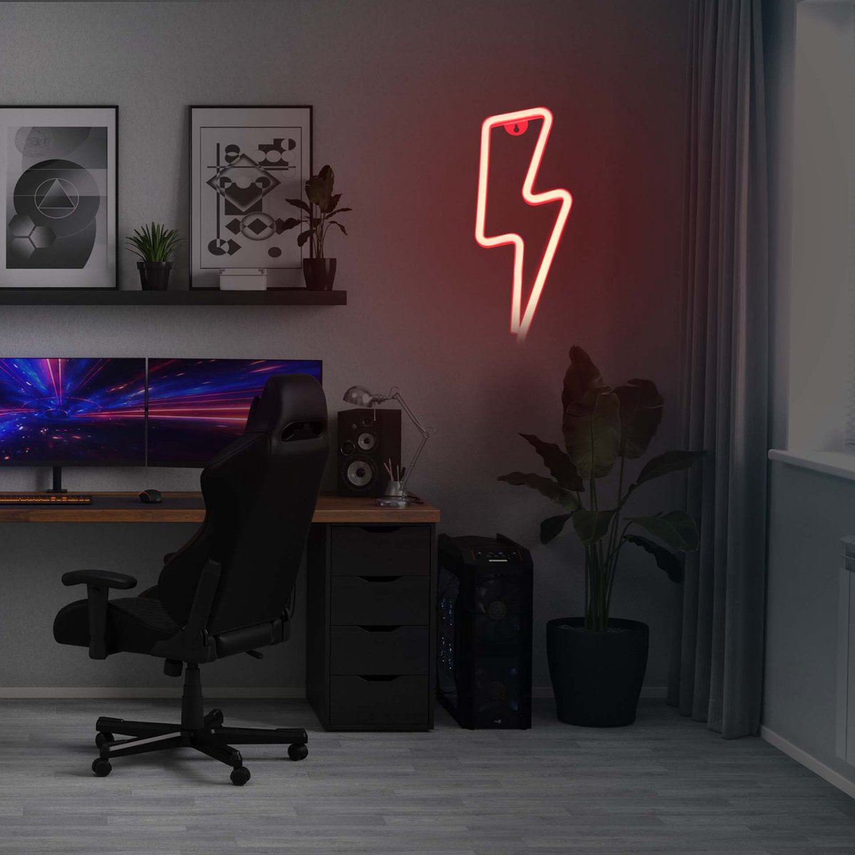Applique Blazing Neon® - Siècle des Lumières Néon Rouge Eclair ...