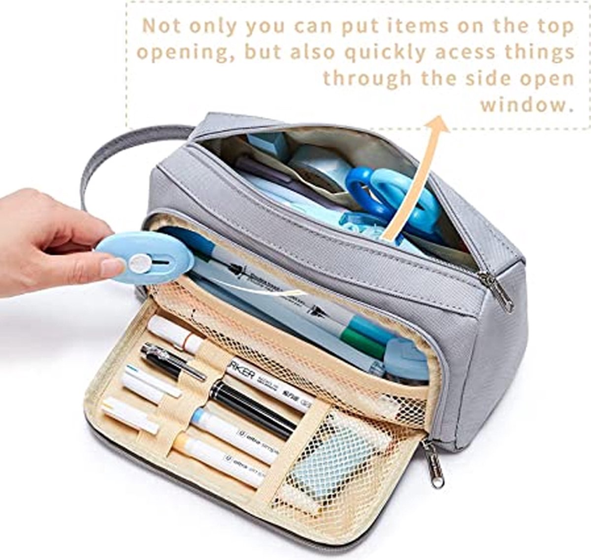 KALIDI etui, grote capaciteit, 2 vakken, unisex etui, etui ...