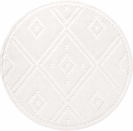 Flycarpets Caprenia Creme Buitenkleed Rond - Vloerkleed Buiten ...