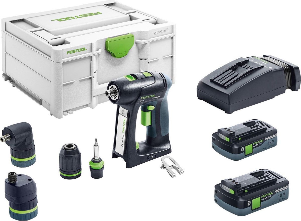 Festool C 18 HPC 18V Li-Ion accu schroefboormachine set (2x 4,0Ah) in systainer - 50Nm | bol.com
