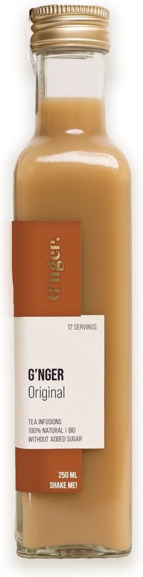 G'NGER ORIGINAL GEMBERSAP BIO - 250ML - Gembershot - Gemberthee ...