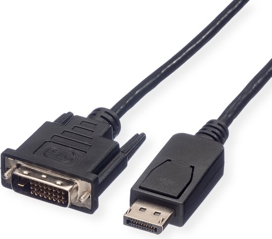 ROLINE DisplayPort Kabel DP Male - DVI Male (24+1), zwart, 1,5 m | bol