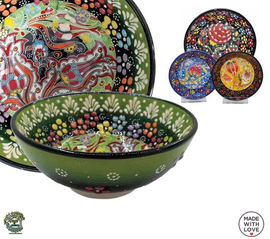 4x grote keramische kommen set decoratieve Turkse keramische ontbijt ...