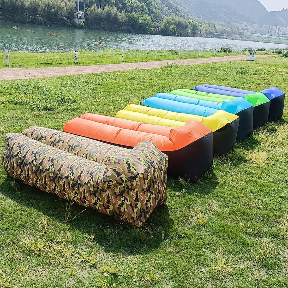 Canapé-lit gonflable - Camo - 240 cm x 70 cm - Avec sac de rangement ...