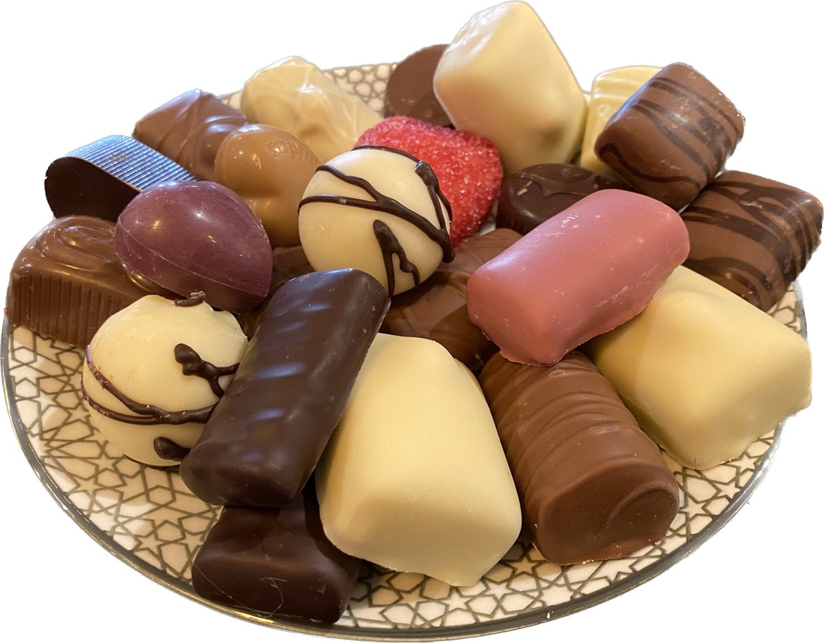 Chocolade bonbons pralines 250 gram met Gusta serveerbord | bol