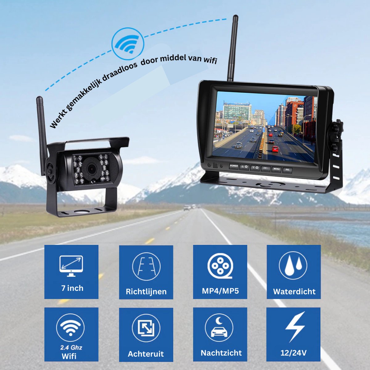 Achteruitrijcamera Draadloos - Parkeersensoren - Vrachtwagens - Bussen ...