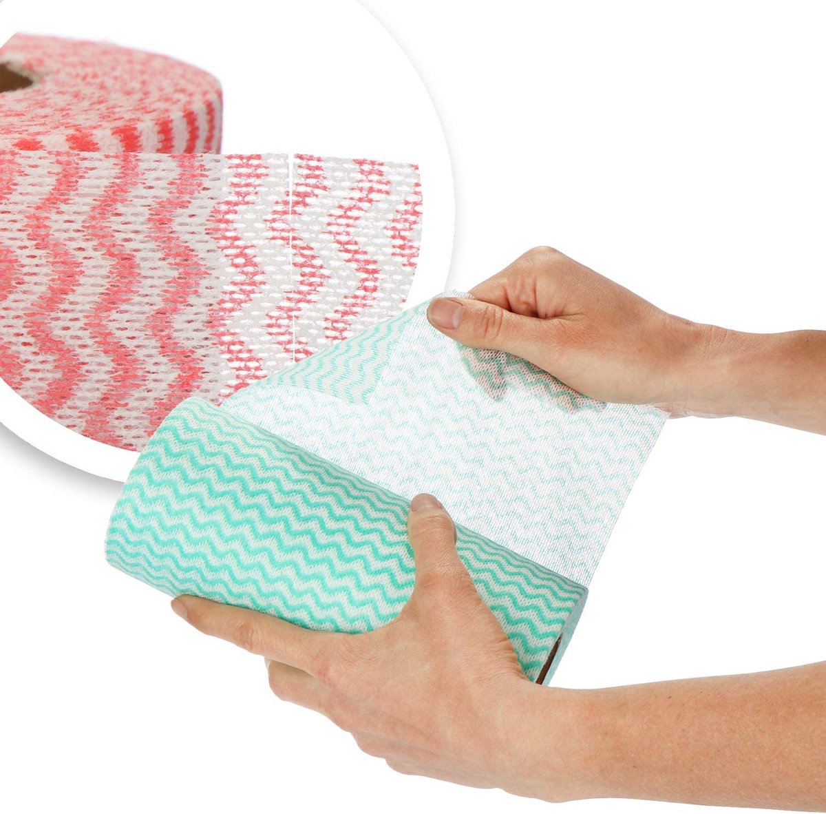 3 x 50 poetsdoeken op rol, reinigingsdoeken voor keuken, badkamer en ...