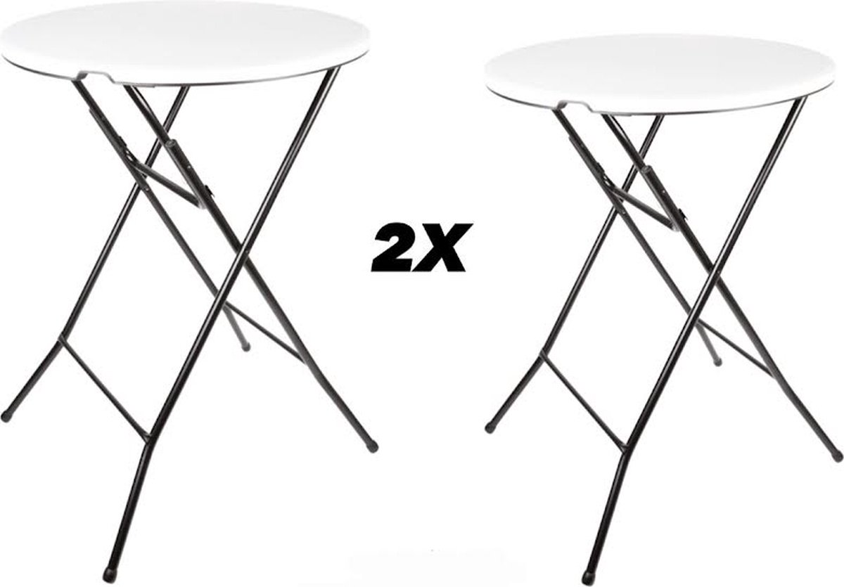 2x stevige Statafels - Partytafel - Robuust en Weersbestendig - Inklapbaar - 80cm x... | bol.com