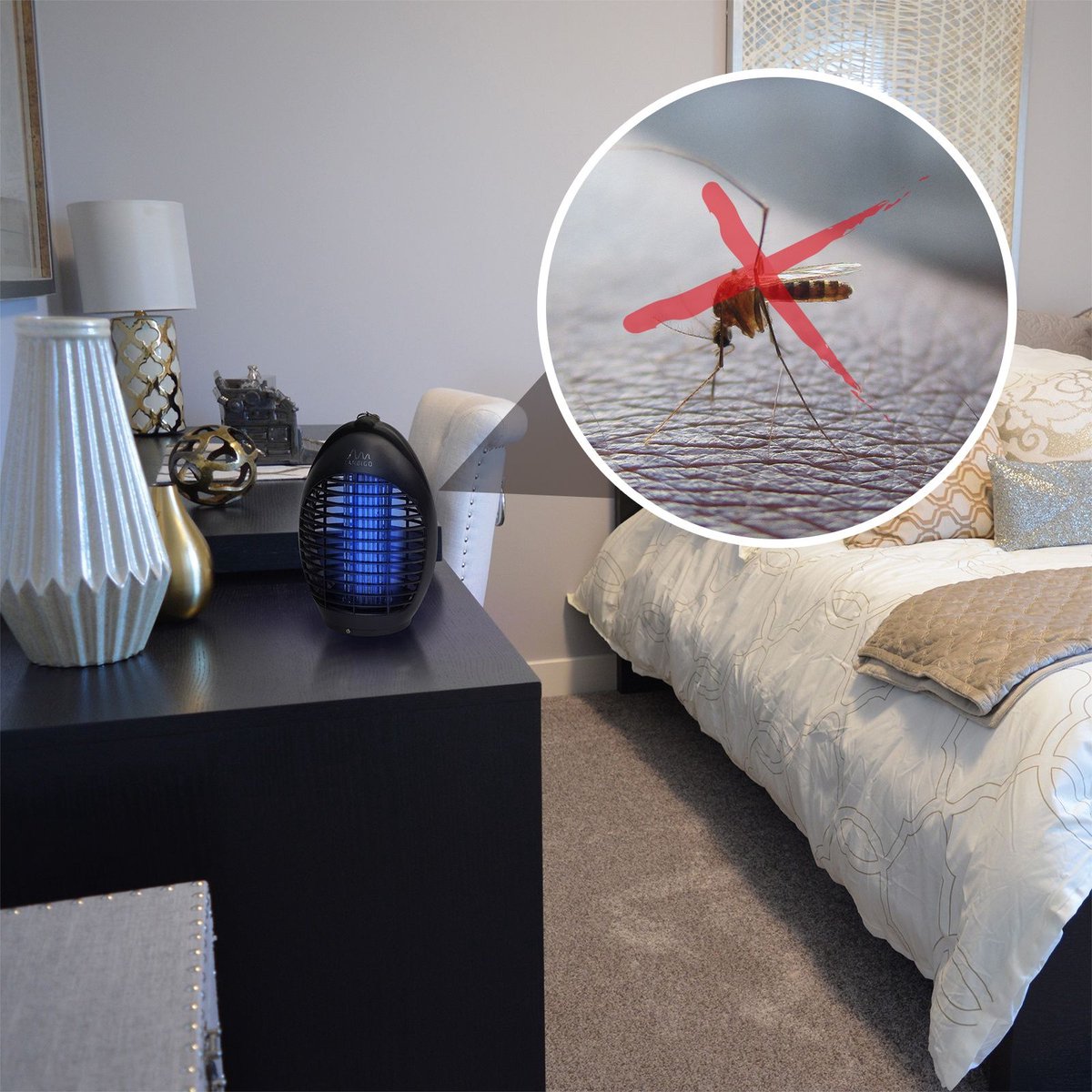 Vliegende Insectenverdelger 20m met UV-LED - Muggenvrij met LED ...