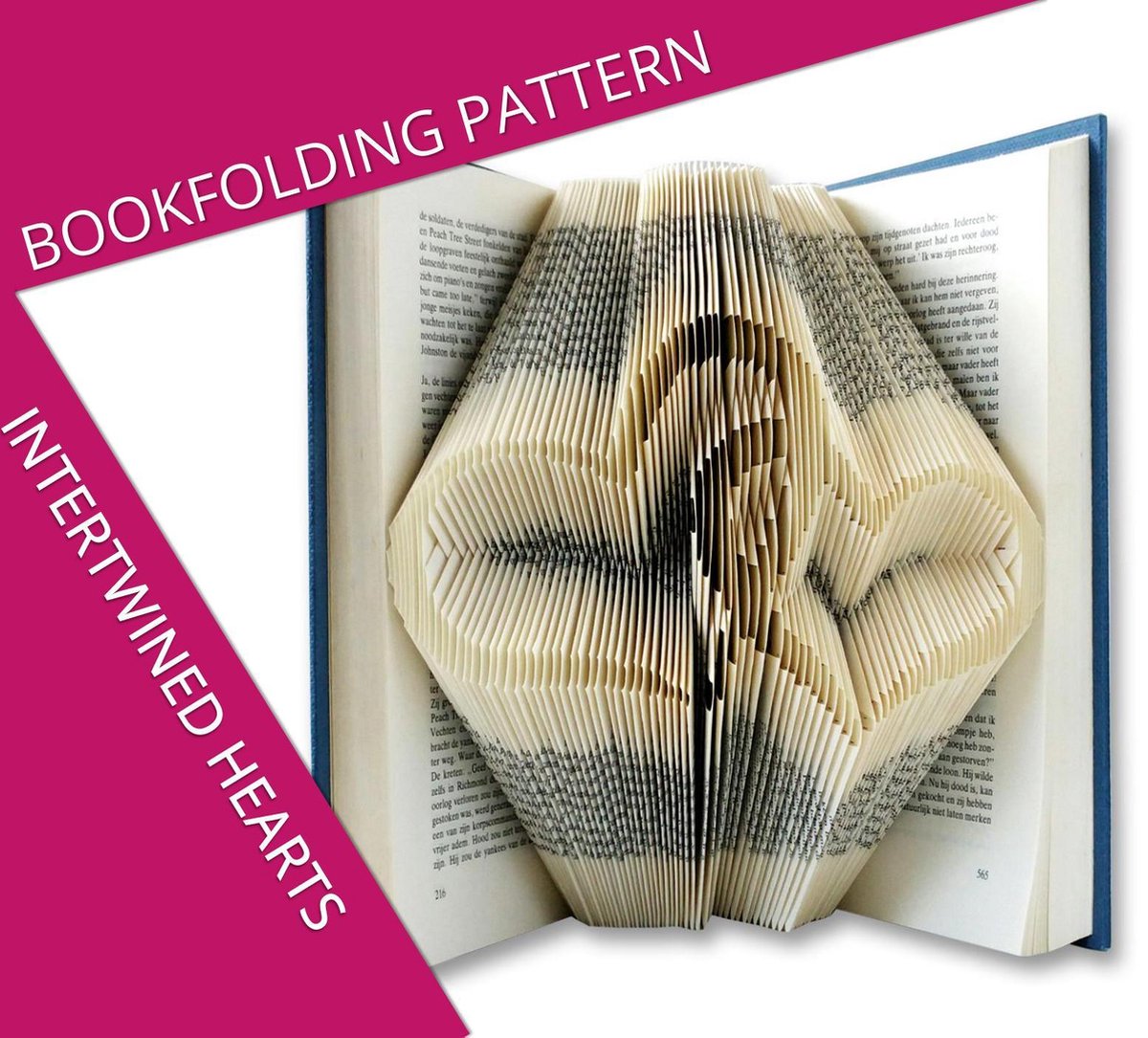 Folded Book Art - Patroon - Verweven Hartjes - Geprint | bol.com