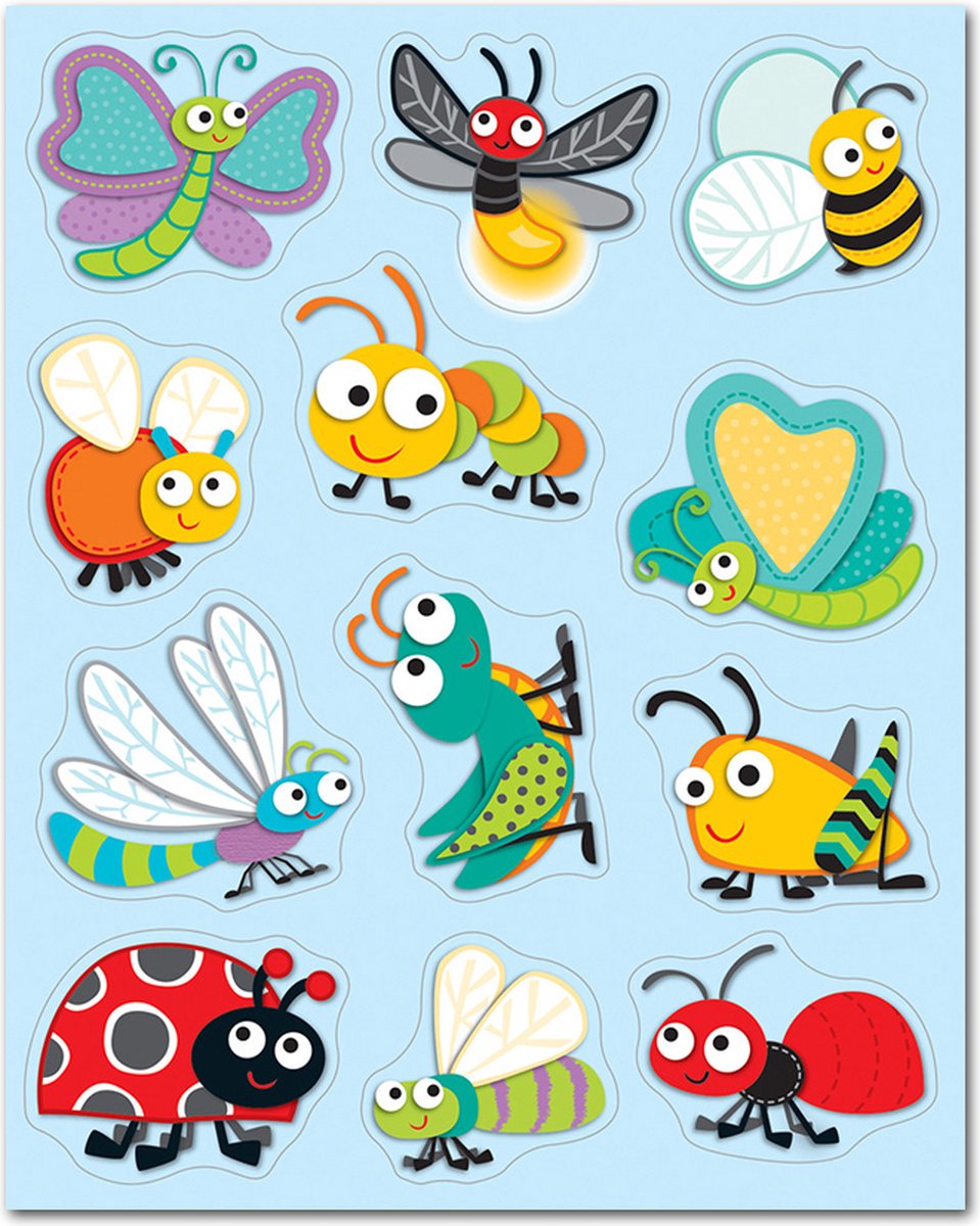 Insectenvriendjes Stickervellen - Stickers Vlinders en Bijtjes ...