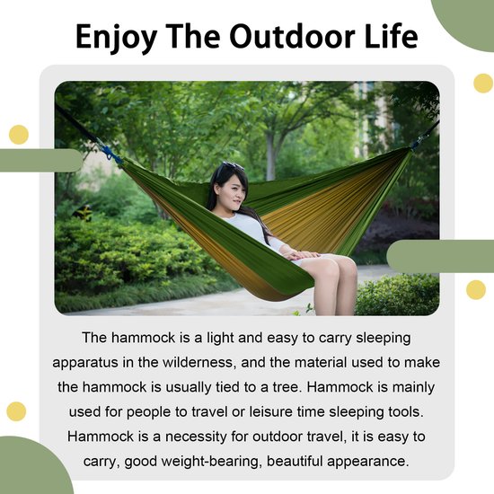 Camping hangmat voor buiten dubbele en enkele draagbare hangmat met 2 ...